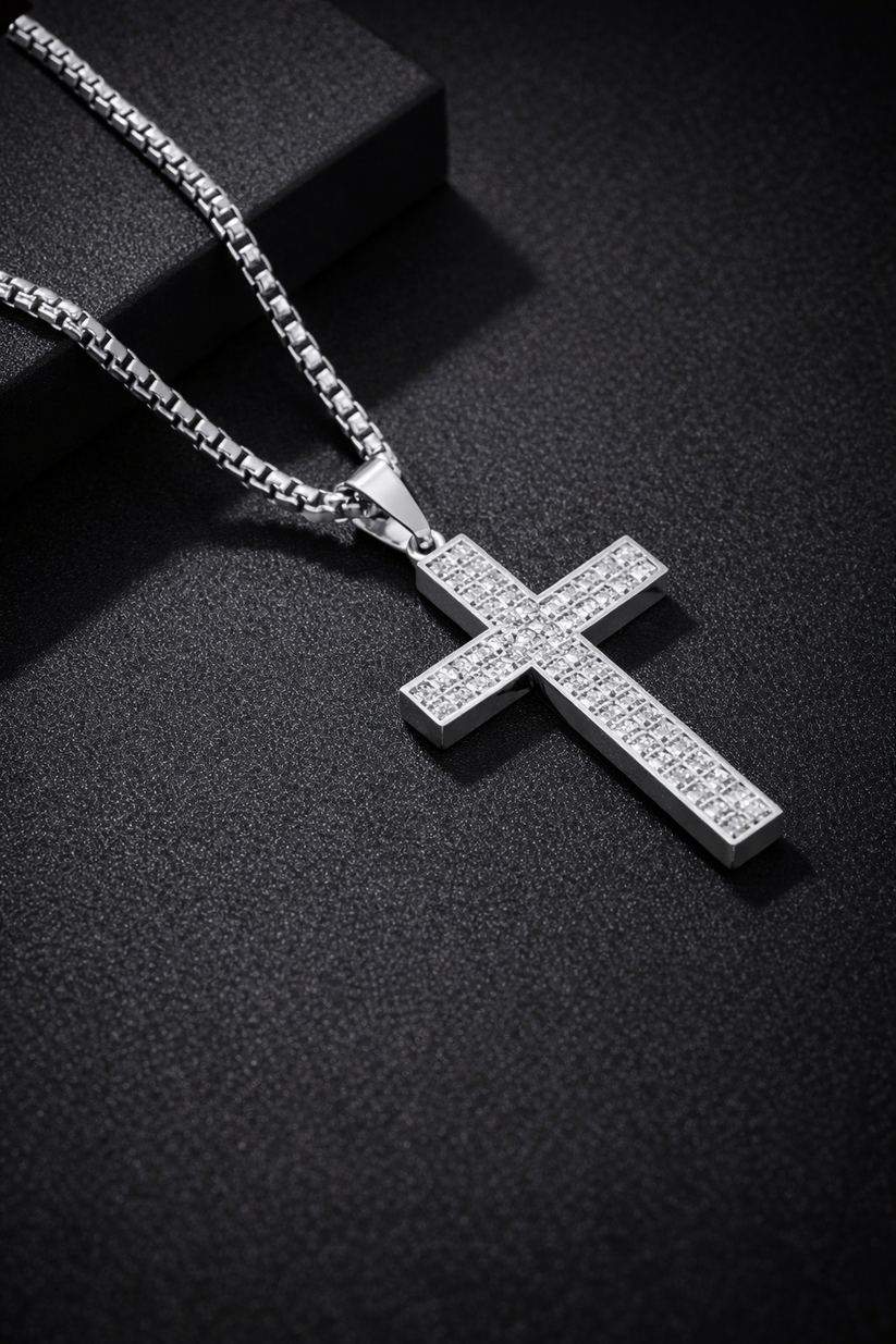 Iced Out Alpha Cross (Titanium silver edition) – Gonzo